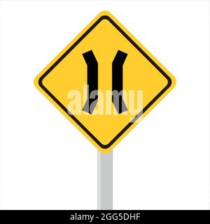 Narrow Road Sign Drawing