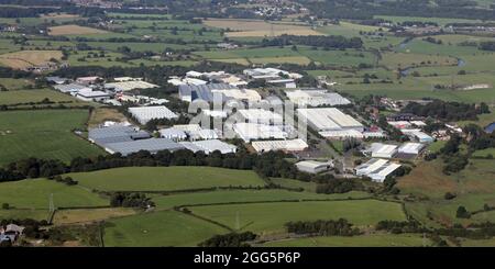 aerial view of Altham Industrial Estate, Accrington, Lancashire, UK ...