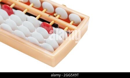 Japanese traditional abacus soroban isolated on white background. Child ...