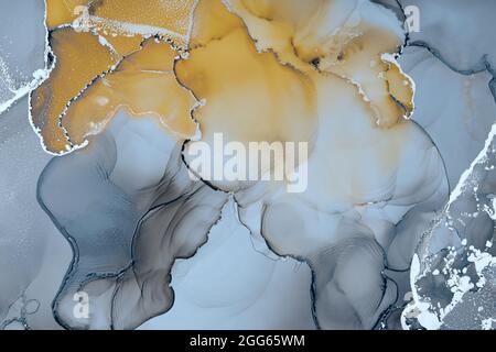 Fluid art. Creative abstract hand painted background. Multicolored ...