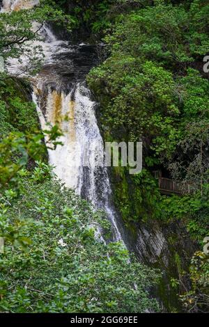 The beautiful Waterfalls and Bridges of Devils Bridge in Wales Stock ...