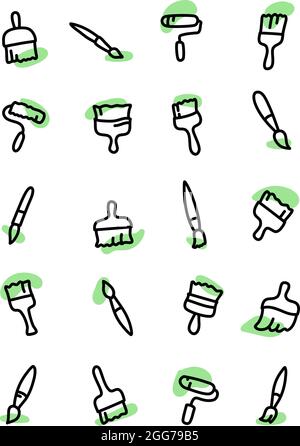 Icon Vector of Painting Tool Set Icon Part 3 - Black Style - simple ...