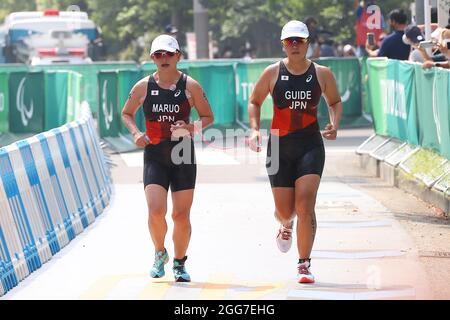 Tokyo 2020, Paralympic Triathlon, racing in Daiba, Tokyo, Japan. male athlete from Ukraine (UKR ...