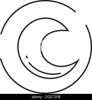 Moon Simple vector icon. Illustration symbol design template for web ...