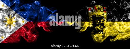 Philippines, Filipino vs Germany, German, Deutschland smoke flags side ...