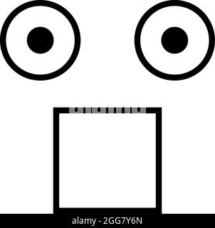 Cartoon face vector icon, frightened worry emoji, scared facial ...