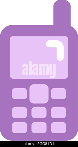 Purple retro telephone, illustration, vector on white background Stock ...
