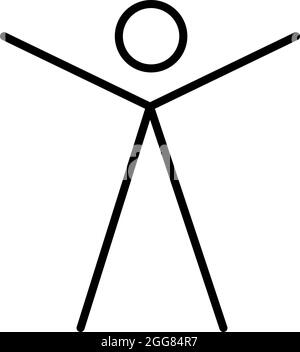 black silhouette pictogram male with open arms vector illustration ...