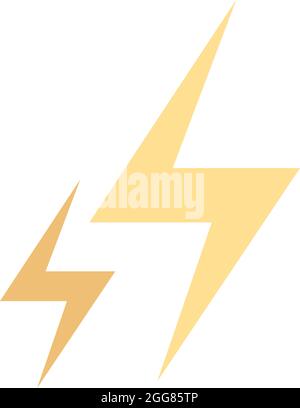 thunder golden isolated icon vector illustration Stock Vector Image ...