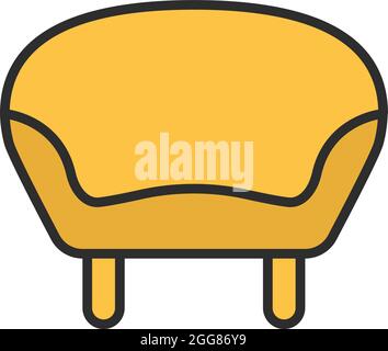 Womb chair, illustration, vector on a white background Stock Vector ...
