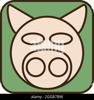 Vector image of an pig head on white background. Easy editable layered ...