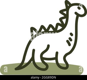 Set of cute dilophosaurus dinosaur cartoon characters illustration ...