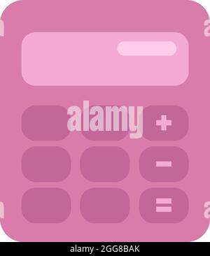 Pink calculator, illustration, vector on white background Stock Vector ...