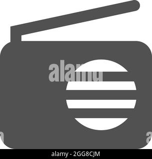 Retro radio isolated on grey background. Vector illustration Stock ...