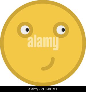 Flirting face, smug face, suggestive face. funny yellow emoticon ...