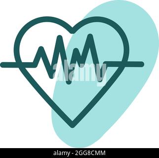cardiogram of the heart icon vector. Isolated contour symbol ...