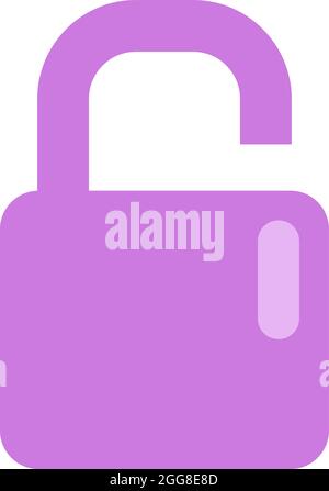 Key symbol icon - purple with outline, isolated - vector illustration ...