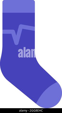 Wool sock icon flat vector. Casual sock. Cute item isolated Stock ...