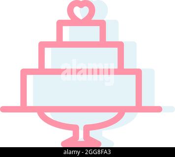 Three-story Birthday Cake. Cute Vector illustration in simple style ...
