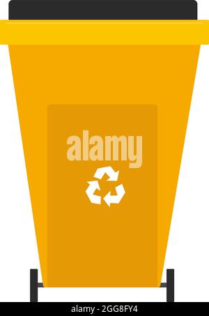 illustration of yellow dustbin on a white background Stock Vector Image ...