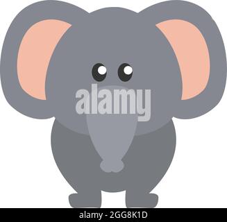 Grey elephant, illustration, vector on a white background Stock Vector ...
