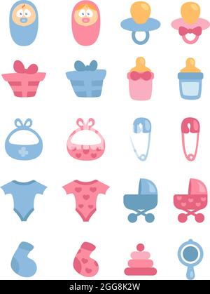 Baby shower icon set design, Invitation party card decoration love ...