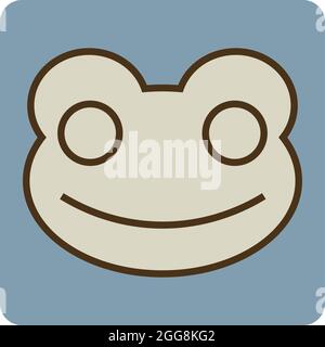 Brown frog head, illustration, vector on a white background Stock ...