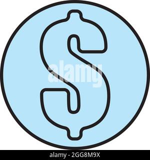 currency with symbol dollar on white background vector illustration ...