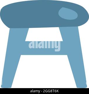 Small wooden stool, illustration, vector on a white background Stock ...