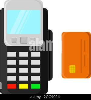 Card swipe machine, illustration, vector on a white background Stock ...