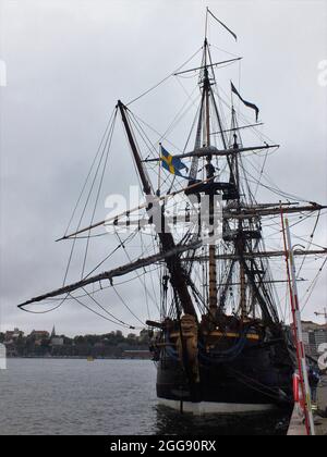 The Gotheborg, a full-size replica of a 18th century wooden frigate ...