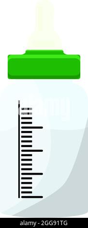 Baby bottle with a nipple. Isolated on blue background. Raster version ...