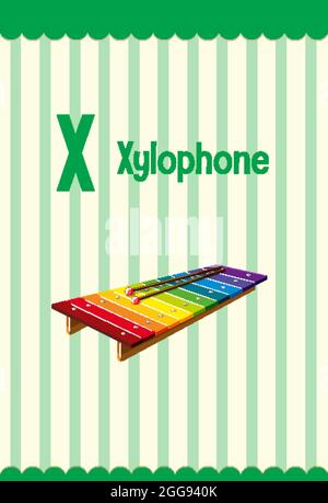 Flashcard letter X is for xylophone Stock Vector Image & Art - Alamy