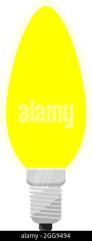 Yellow lightbulb, illustration, vector on a white background Stock ...