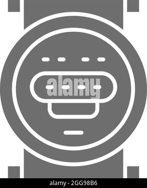 Water meter icon. Gray background with green. Vector illustration Stock ...