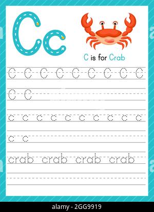 Flashcard letter C is for crab Stock Vector Image & Art - Alamy