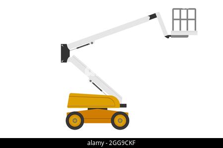 Aerial Work Platform Bucket Truck Icon in Flat Style Stock Vector Image ...