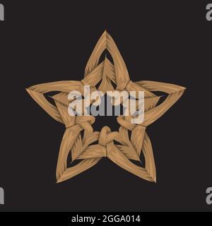 Celtic knot entwining hearts and stars of David, vector Jewish heart ...