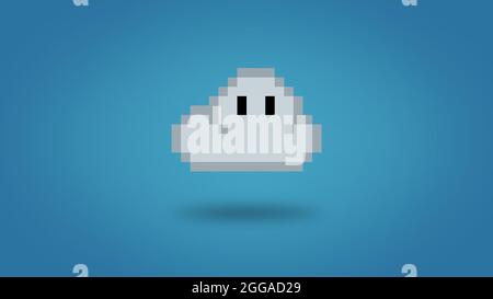 Pixel 8 bit rainy cloud - high res 4k wallpaper Stock Photo - Alamy