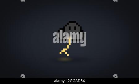 Pixel 8 bit thunder cloud background - seamless high res pattern Stock ...