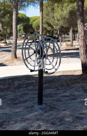 outdoor exercise machine, for arm movements Stock Photo - Alamy