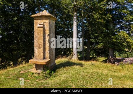 Cromwell's Seat Monument at Beckbury Iron Age Hillfort overlooking the ...