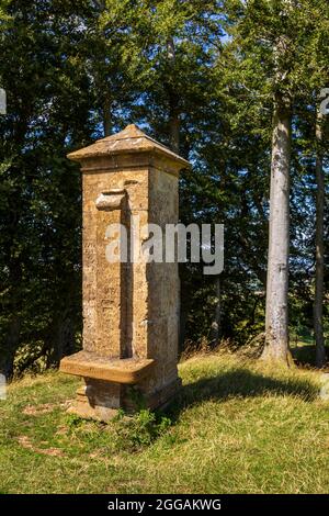 Cromwell's Seat Monument at Beckbury Iron Age Hillfort overlooking the ...
