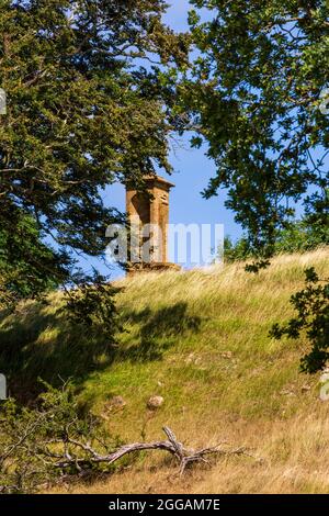 Cromwell's Seat Monument at Beckbury Iron Age Hillfort overlooking the ...