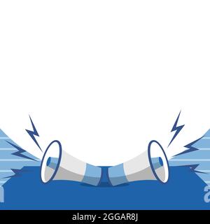 Pair Of Megaphones Drawing Generating Thunders Making New Announcement ...