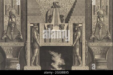 Ancient Egyptian hieroglyphic from the lintel of the temple of Sesotris ...