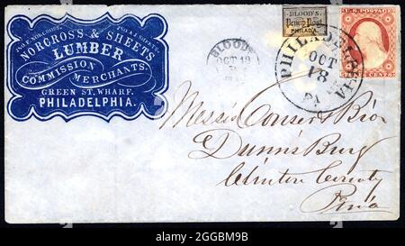 United States 1853 postage stamp U2, cataloged for its design and ...