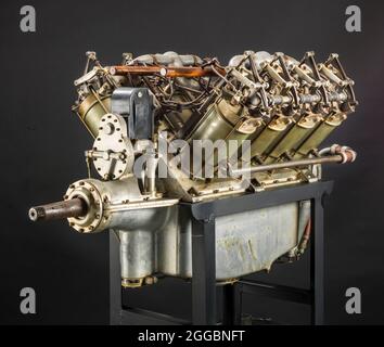 A WW1 American Aircraft engine on display at the American Air Museum ...