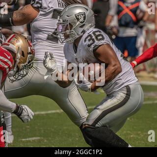 Las Vegas Raiders running back Chris Collier runs with the ball during ...
