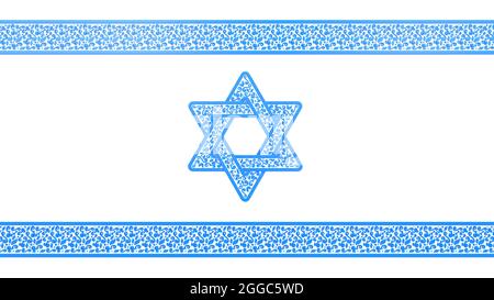 beautiful israel flag blue decorative pattern isolated - digital object ...
